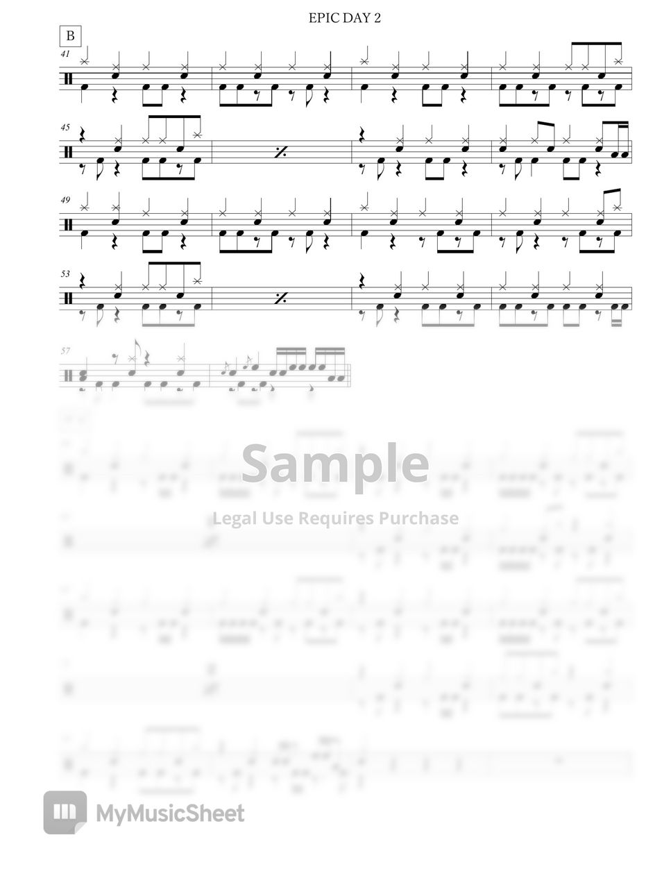 B'z - EPIC DAY Sheets by Arkadia Drums