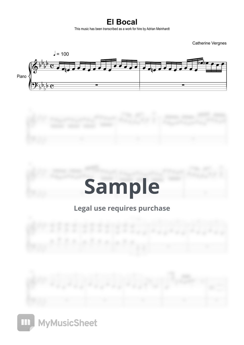 Catherine Vergnes - El bocal (lead) Sheets by Adrian Meinhardt