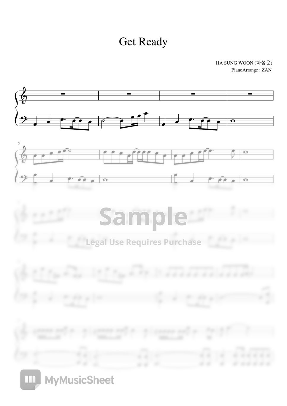 HA SUNG WOON (하성운) - Get Ready | Easy Piano 악보 by ZAN