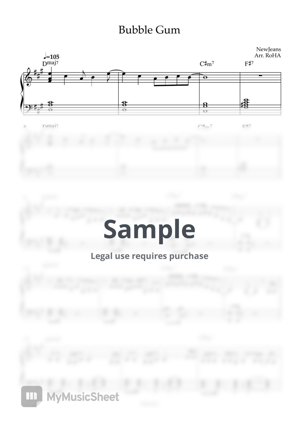 Newjeans Bubble Gum Piano Sheets By Roha