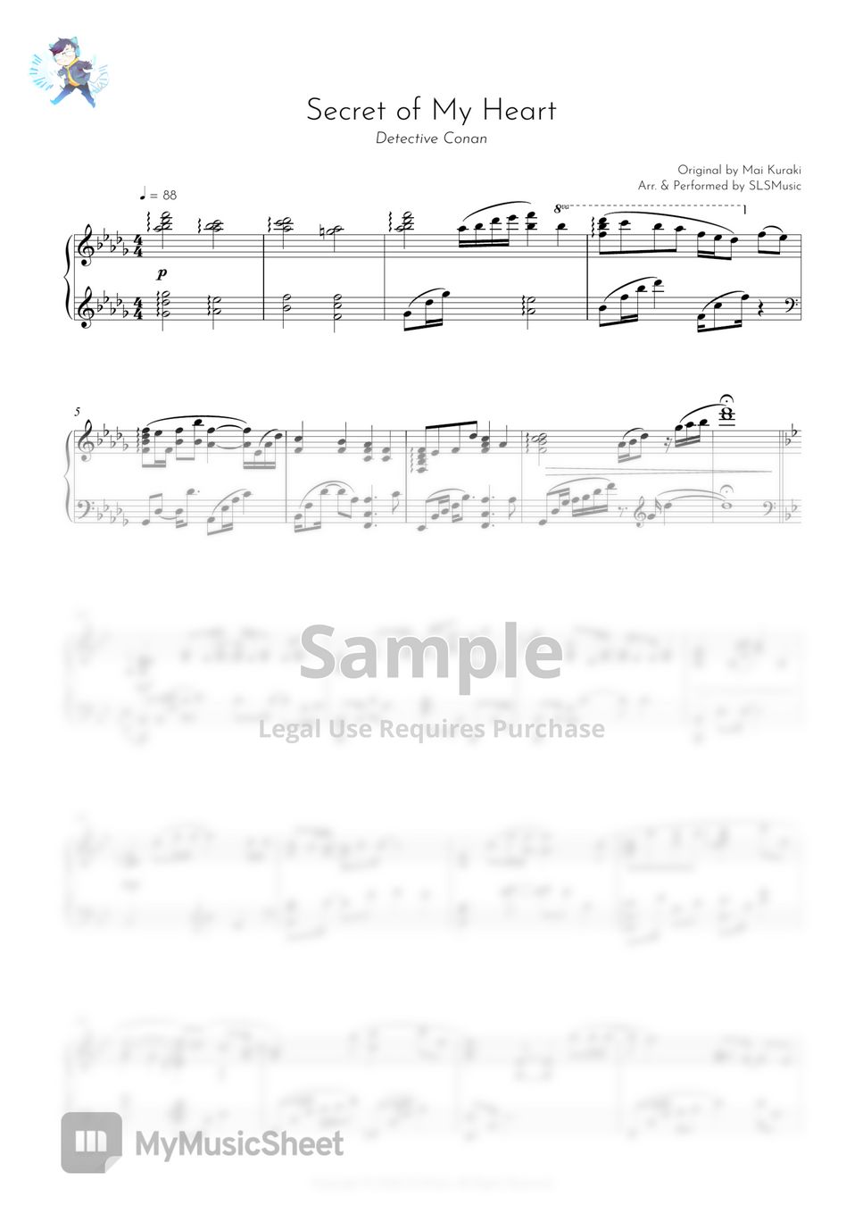 Mai Kuraki - Secret of My Heart (Detective Conan) Piano Sheet Music PDF ...