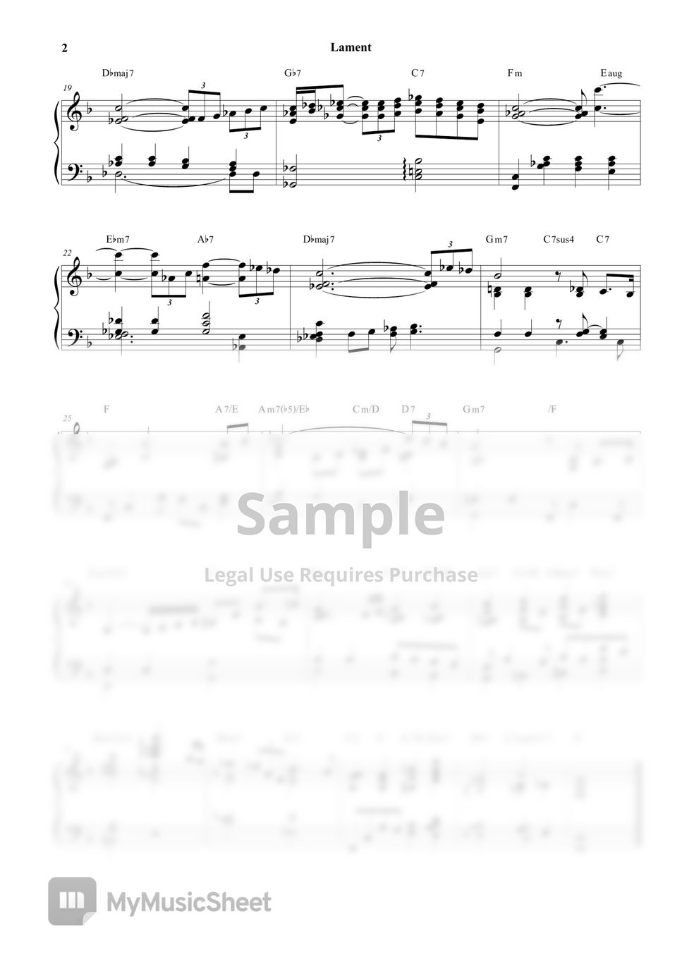 J. J. Johnson - Lament Piano Sheet Music PDF | Daeyoun Kim | mymusic5