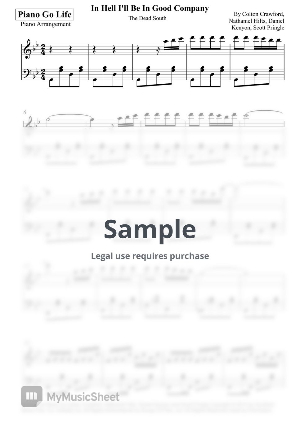 The Dead South - In Hell I'll Be In Good Company نوتة by Piano Go Life