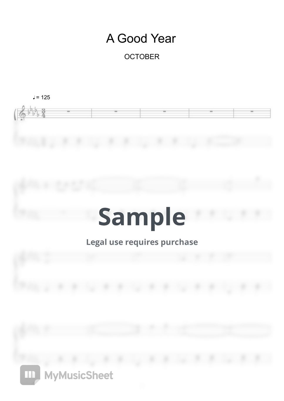 악토버 (OCTOBER) - A Good Year (Sheet Music, MIDI,) Sheets by sayu
