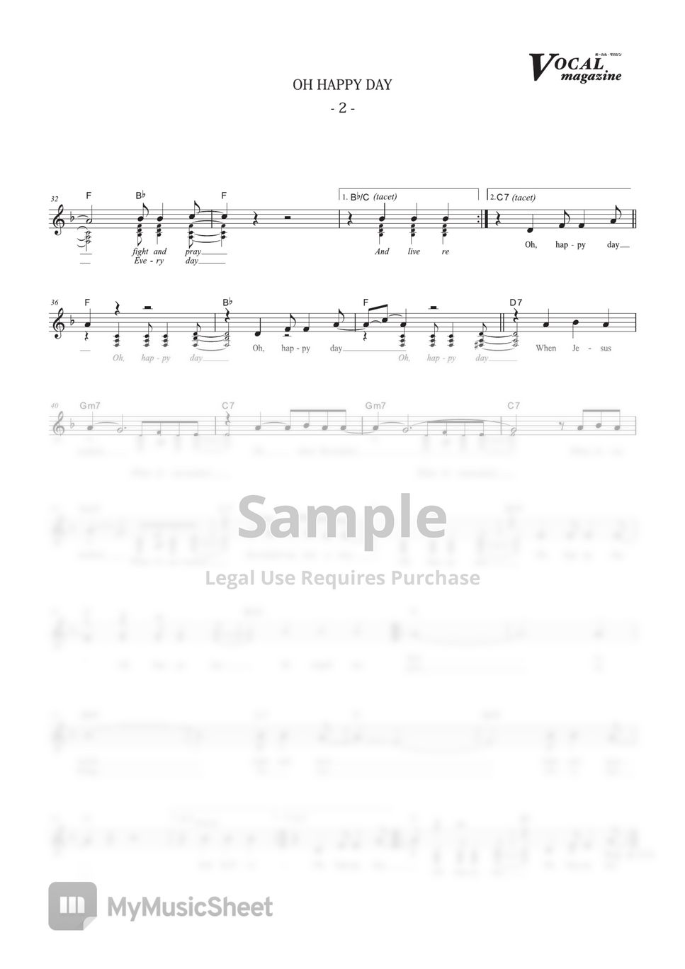 THE EDWIN HAWKINS SINGERS - OH HAPPY DAY (VOCAL MAGAZINE) Sheet Music ...