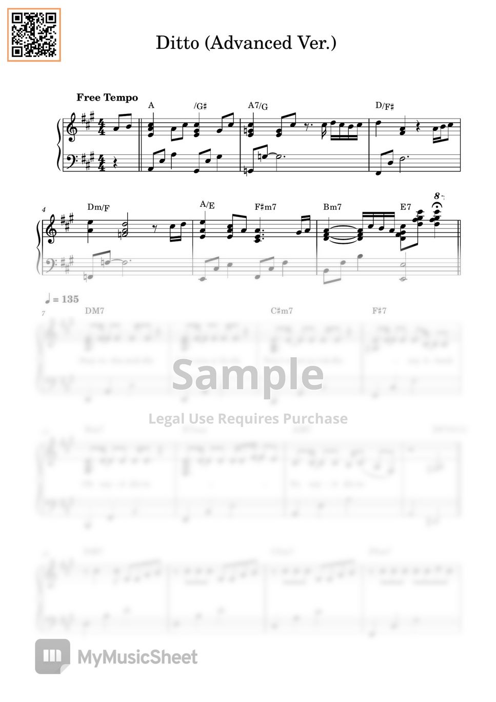 NewJeans - Ditto (Advanced Ver.) Sheet Music by DEUTDAMUSIC