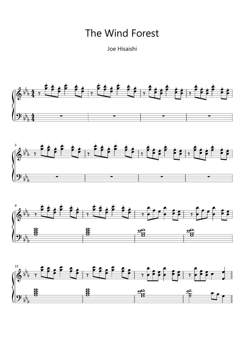 久石譲 (Joe Hisaishi) - The Wind Forest (from 'My Neighbor Totoro') (Sheet Music, MIDI,) แผ่น by sayu