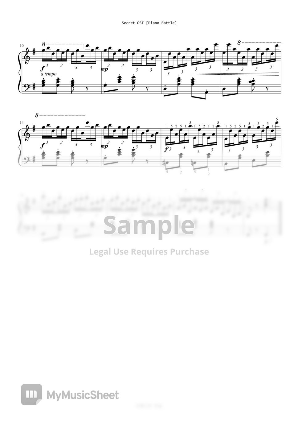 Jay Chou 말할수 없는 비밀 Secret Ost Piano Battle G Key Sheets By A Ha