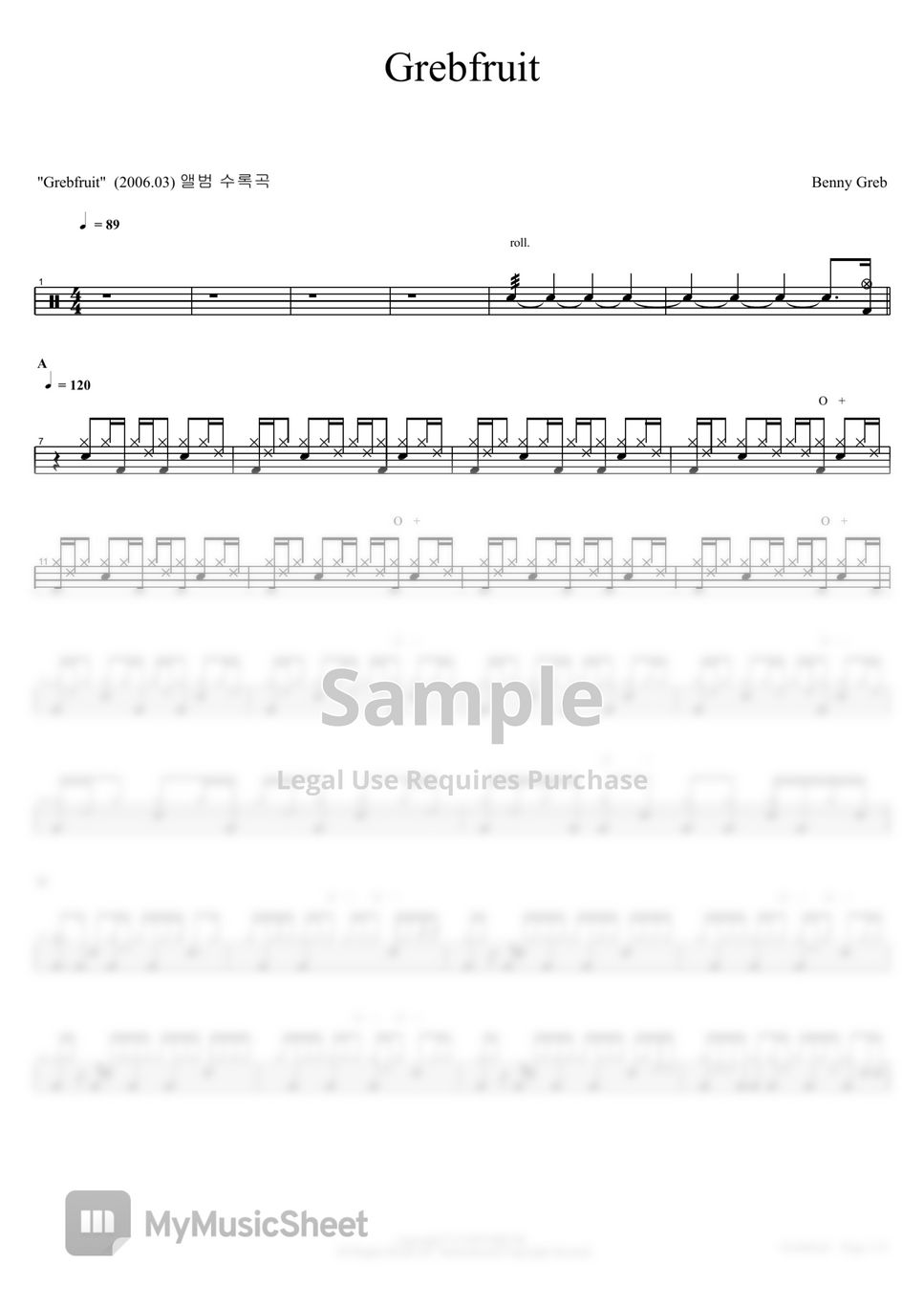 Benny Greb - Grebfruit Sheet Music by COPYDRUM