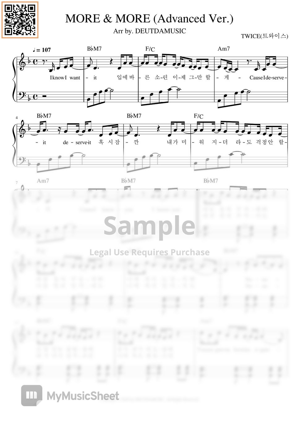TWICE(트와이스) - MORE & MORE (Advanced Ver.) 악보 by DEUTDAMUSIC