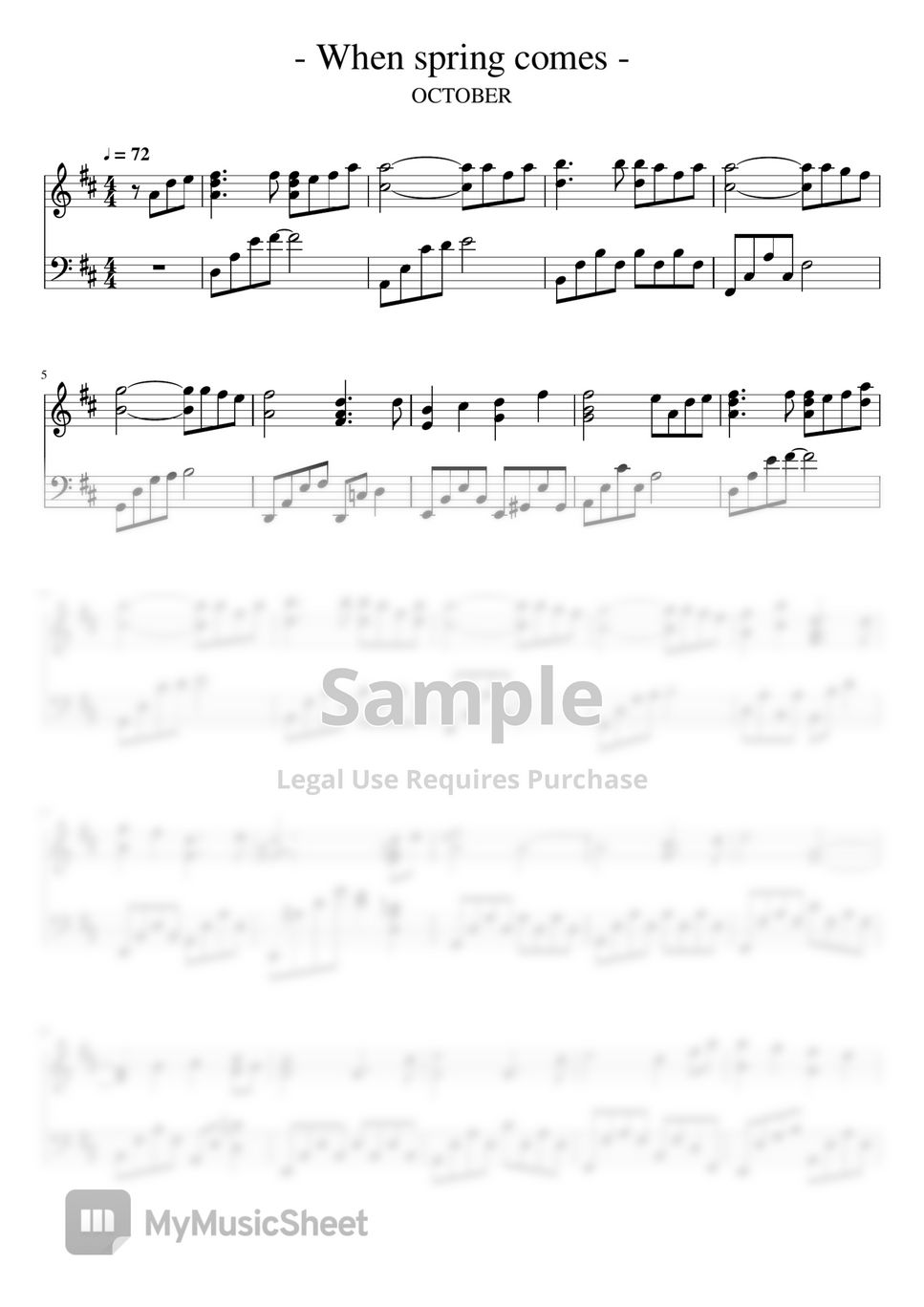 OCTOBER - When spring comes Partition musicale