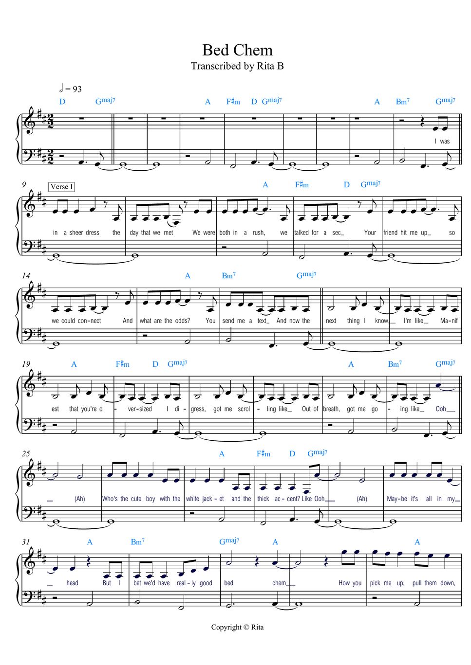 Sabrina Carpenter - Bed Chem Sheets by Rita B