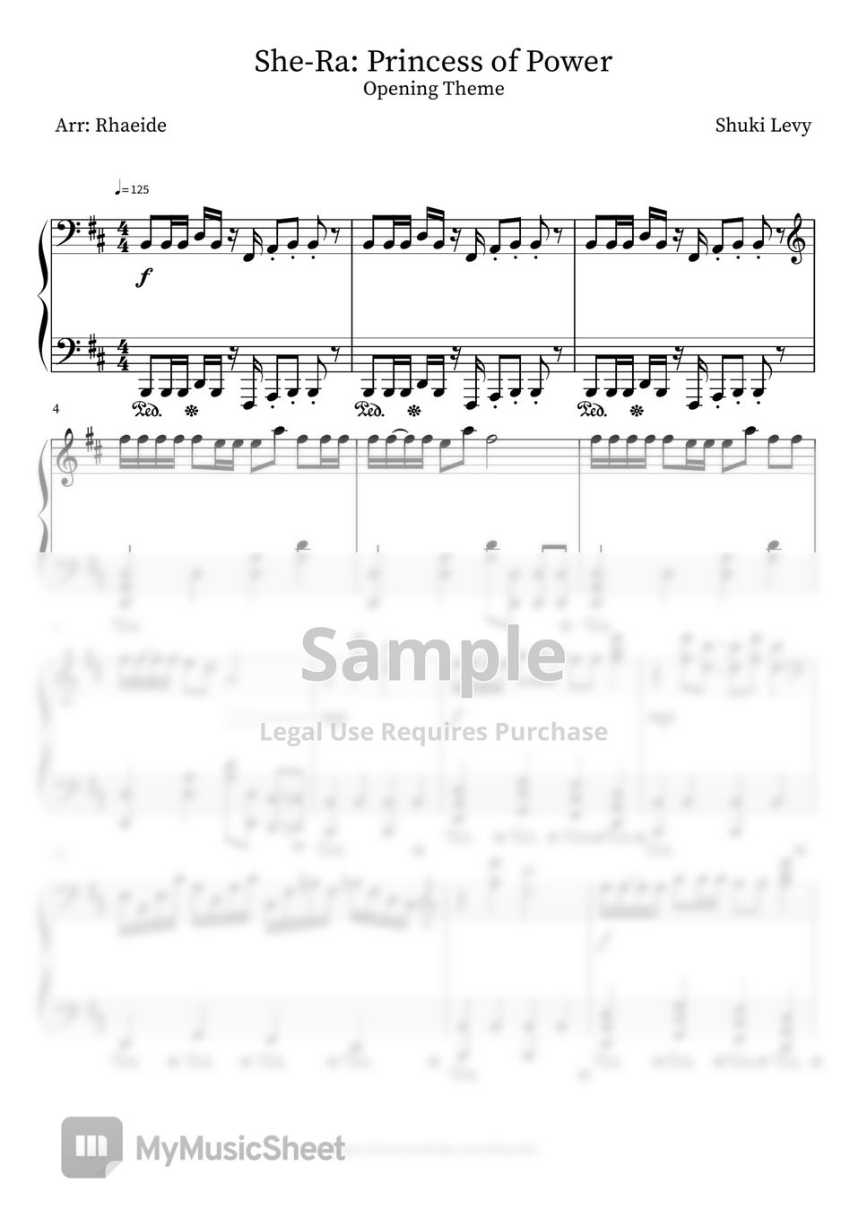 She-Ra - Opening Theme (Shuki Levi) (1985) 악보 by Rhaeide