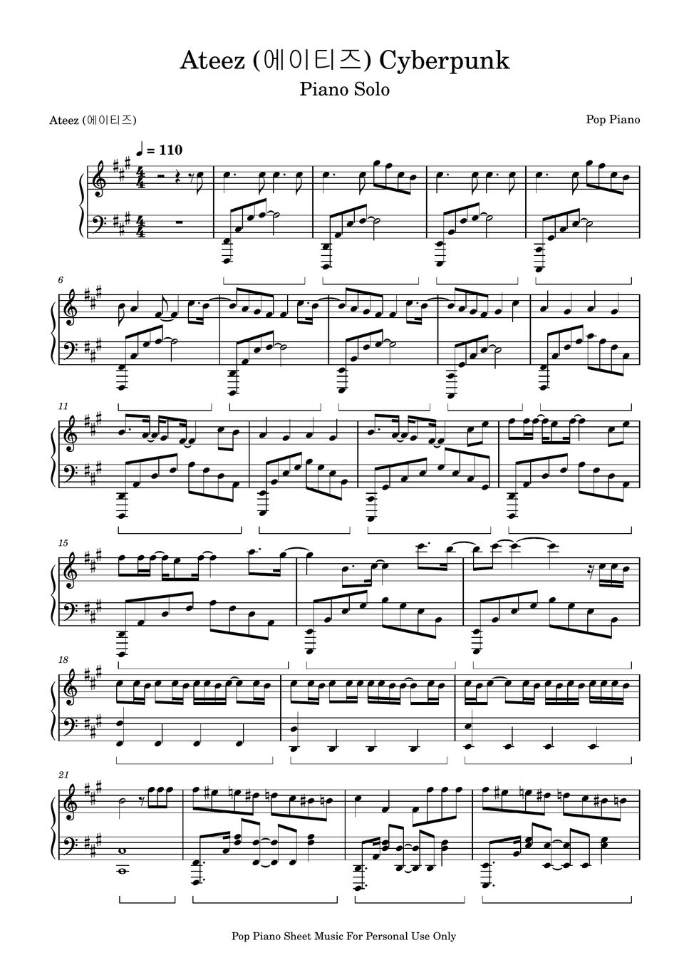 Ateez (에이티즈) - Cyberpunk Sheet by Pop Piano