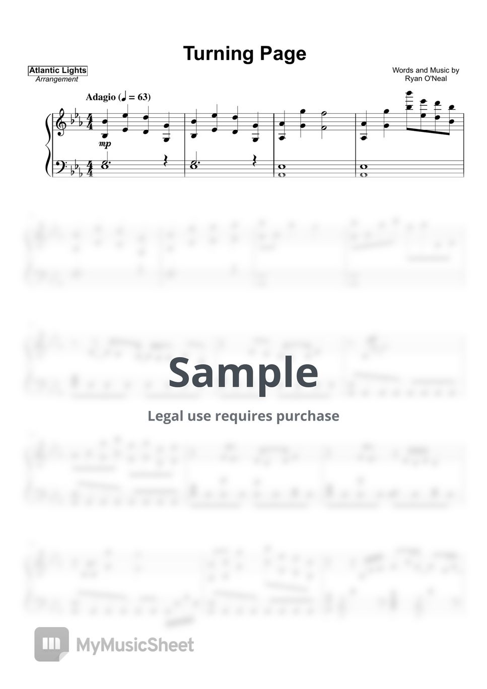 Sleeping At Last - Turning Page Sheet Music by Atlantic Lights