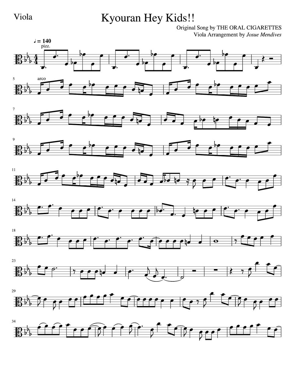 THE ORAL CIGARETTES - Kyouran Hey Kids!! Sheets by Josue Mendives