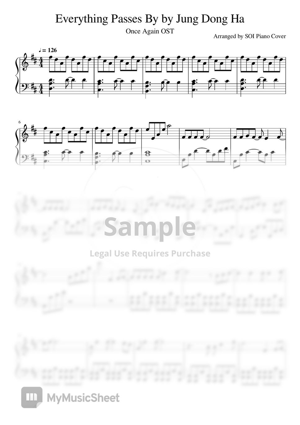 [Once Again OST] Jung Dong Ha - Everything Passes By (Solo Piano ...