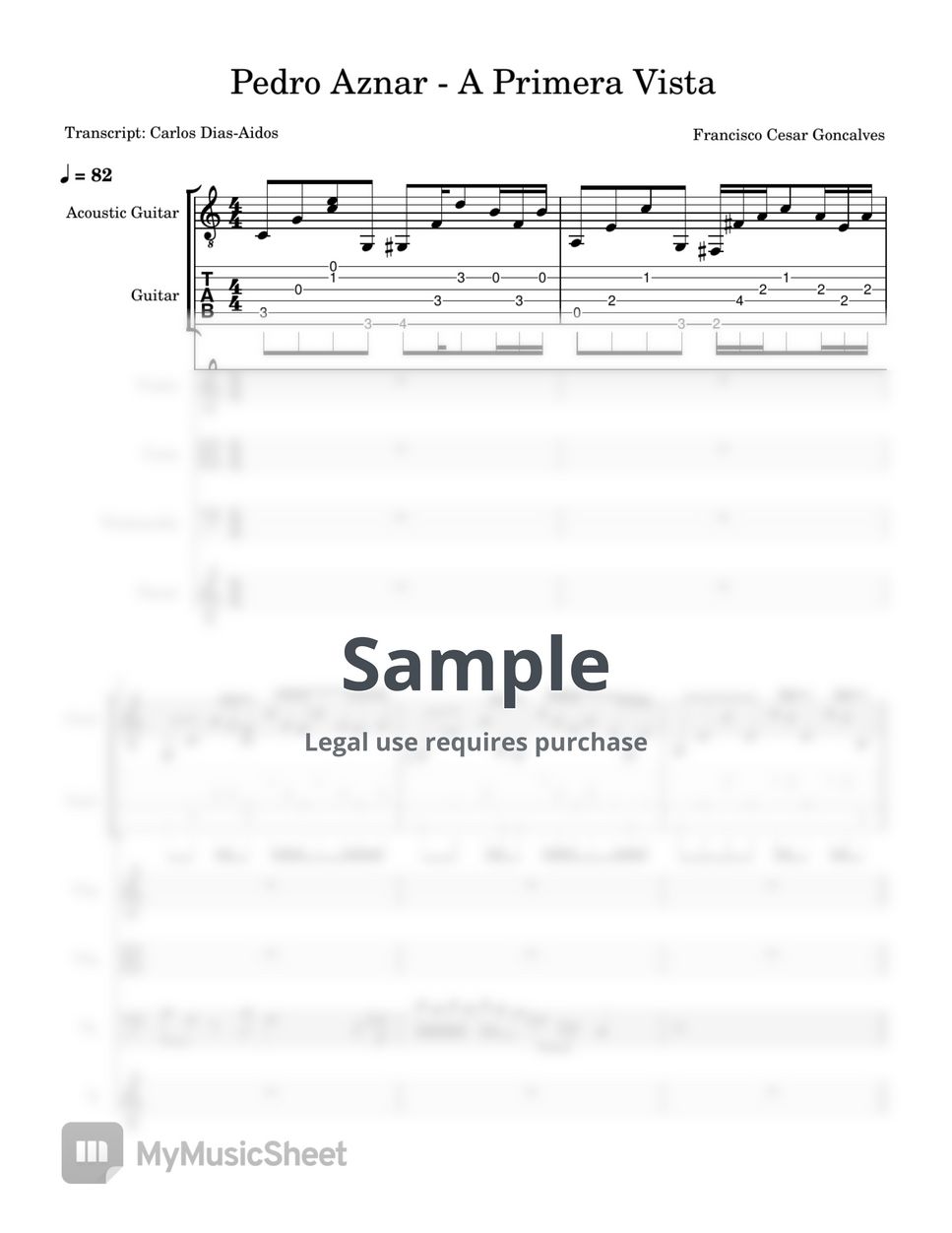 Pedro Aznar - A Primera Vista Sheet Music by Pedro Aznar