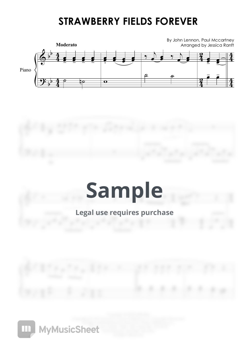 The Beatles - Strawberry Fields Forever Piano Sheet Music PDF ...