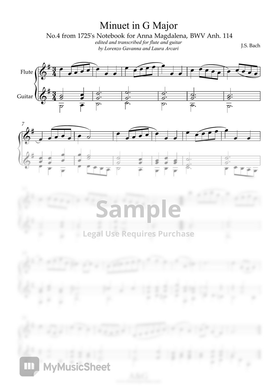 Minuet in G Major, BWV Anh. 114 (Minuet in G Major, No.4 from 1725's ...