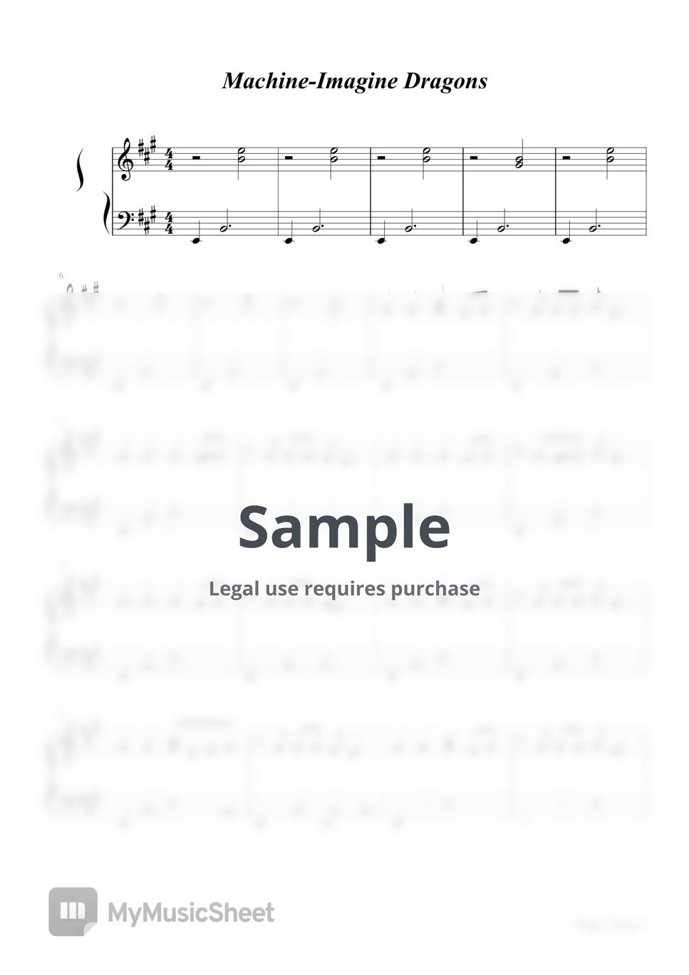 Imagine Dragons - Machine (Imagine Dragons) 악보 by Yilun