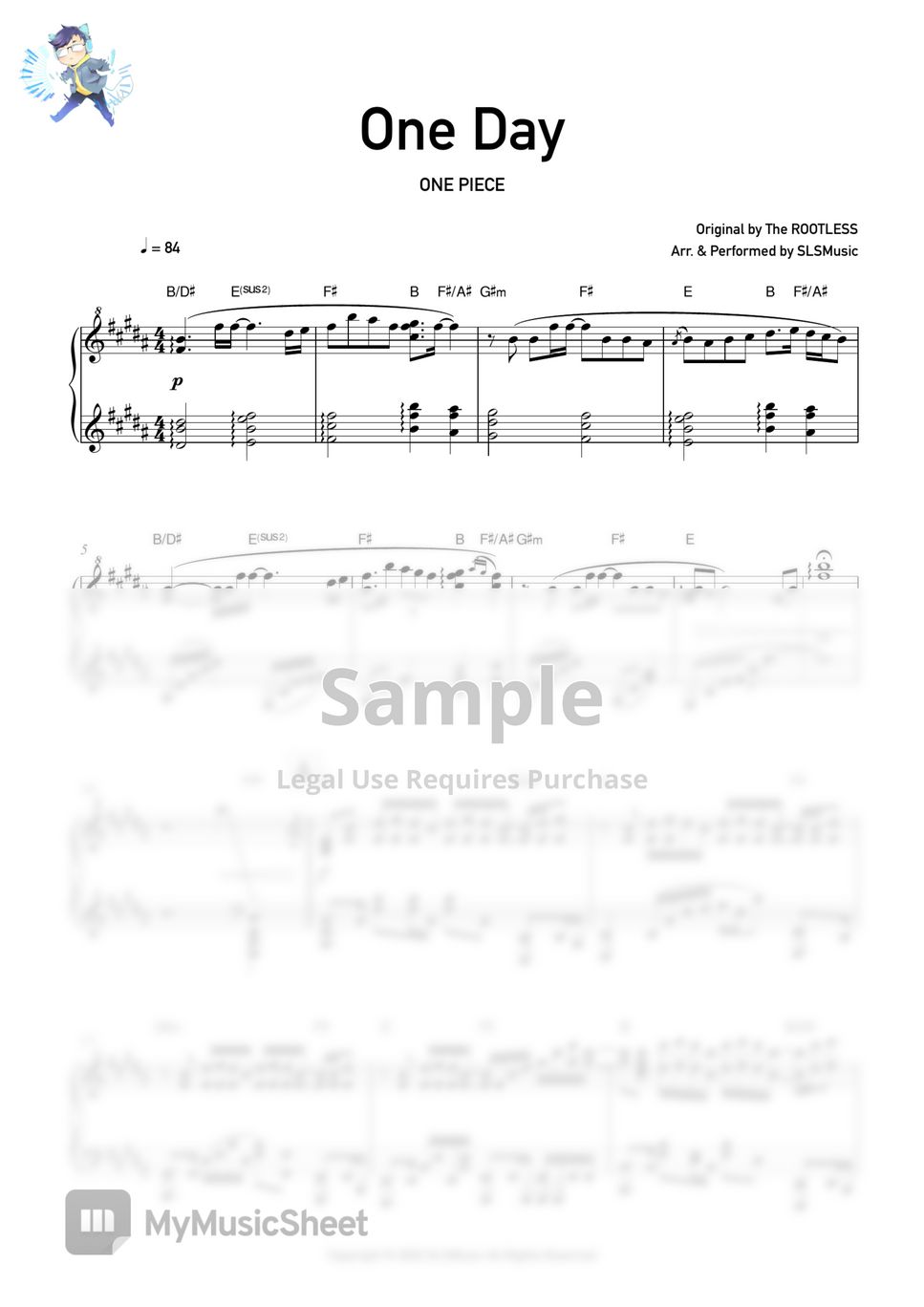 ONE PIECE - One Day (The ROOTLESS) Sheet Music by SLSMusic