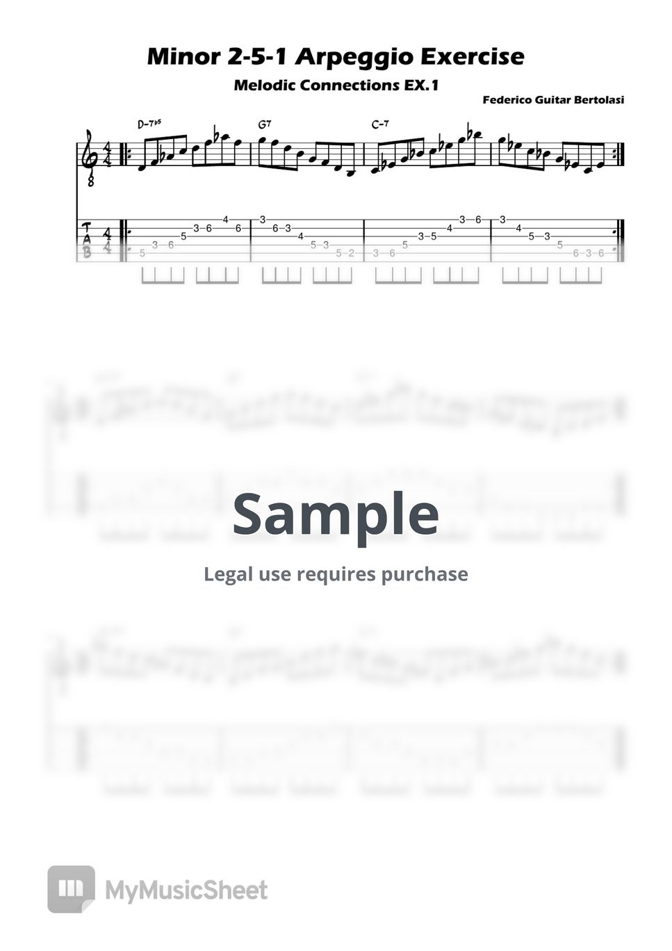 federico bertolasi - Minor 2 5 1 Arpeggio Exercise: Melodic Connections Ex.1 Sheet Music by ...