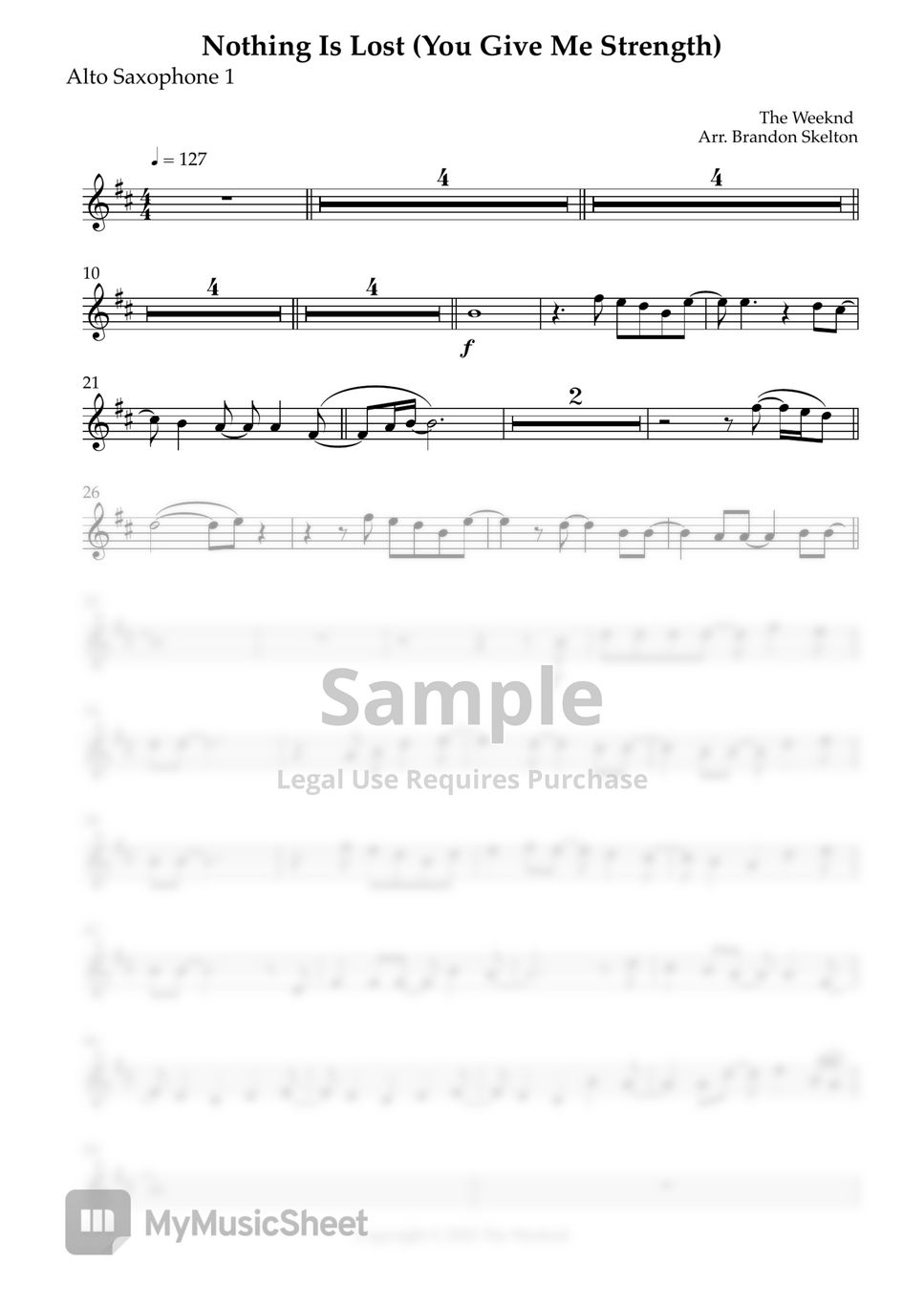 The Weeknd Nothing Is Lost You Give Me Strength Parts Sheets By
