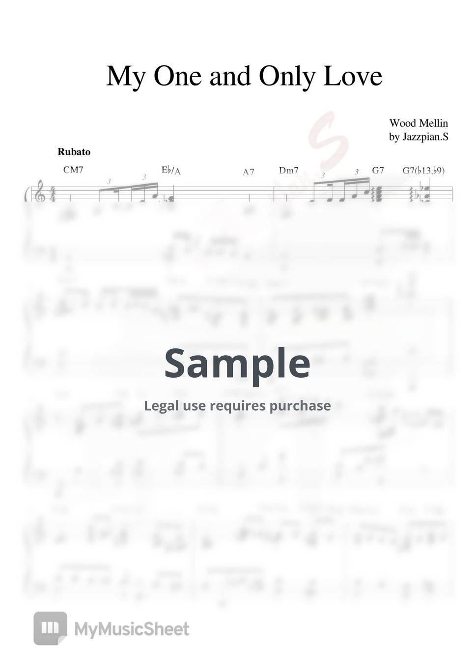 Wood Mellin - My One and Only Love (Jazz Ballad ver.) Sheet Music by Jazzpian.S