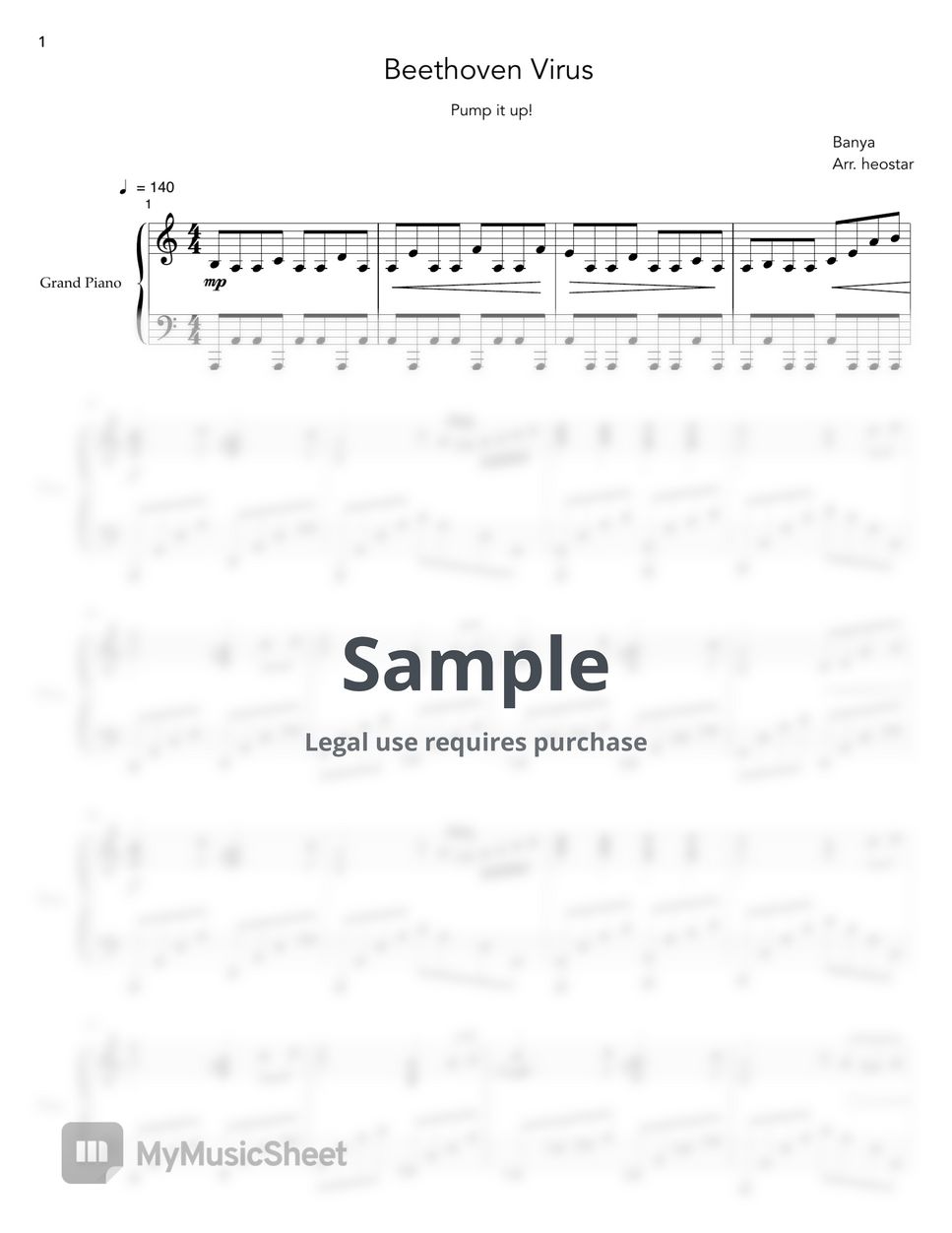 Pump It Up! - Beethoven Virus Sheet Music by heostar