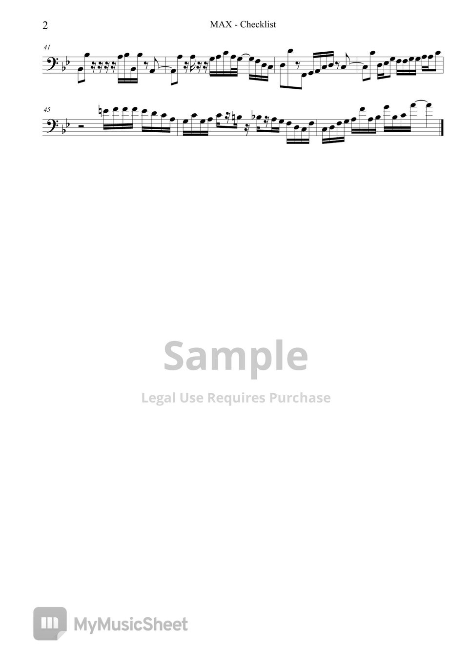 MAX - Checklist 乐谱 by DongK