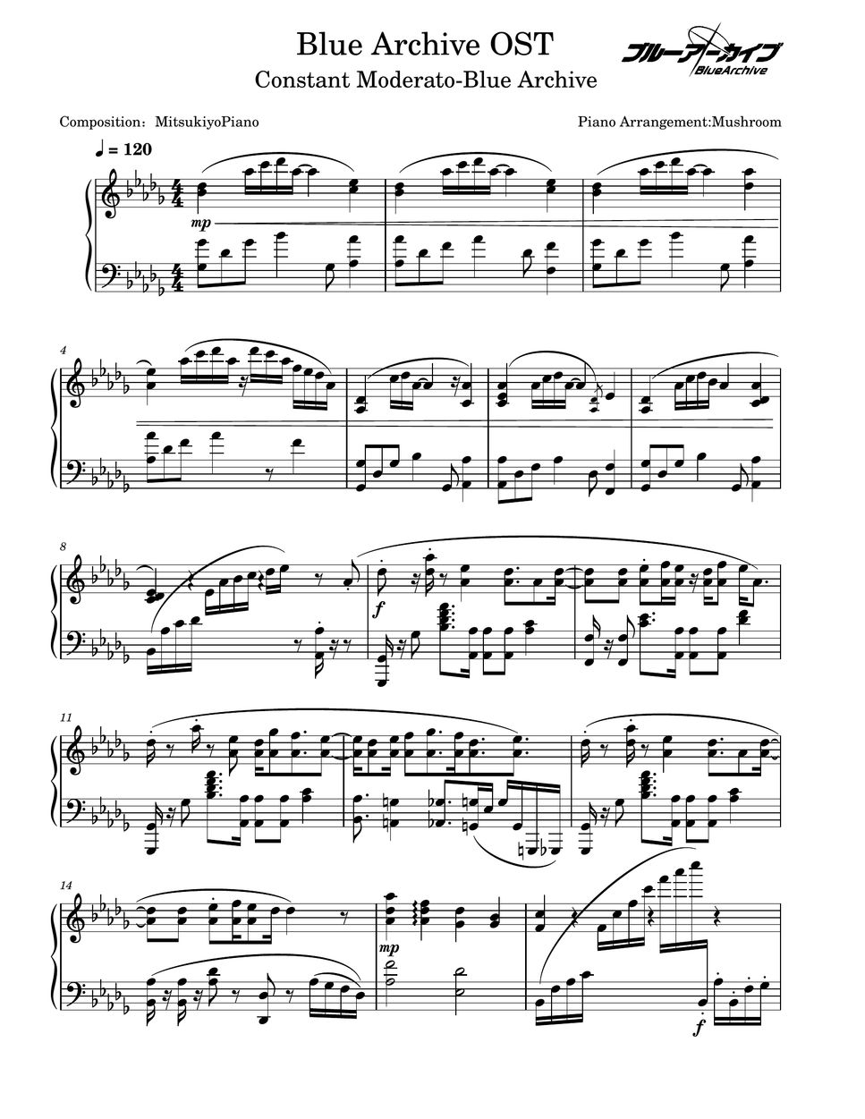 Blue Archive - Constant Moderato Sheets by Mushroom