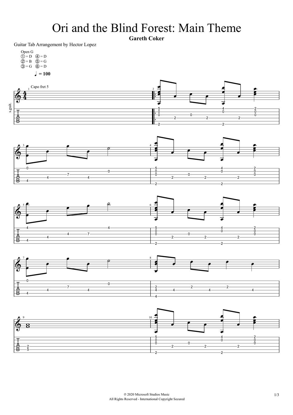 Ori and the Blind Forest - Ori and the Blind Forest Main Theme Sheets ...