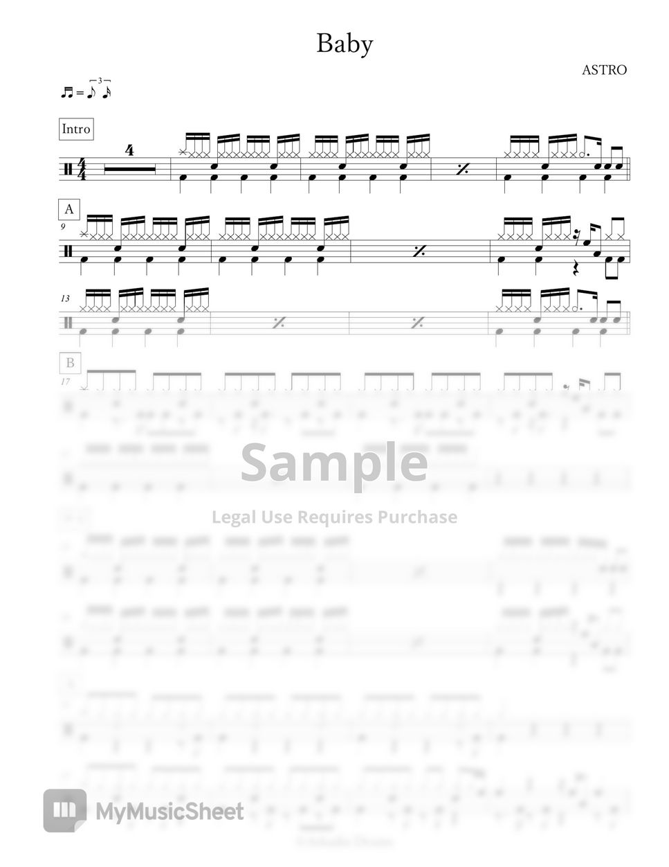 ASTRO - Baby 악보 by Arkadia Drums