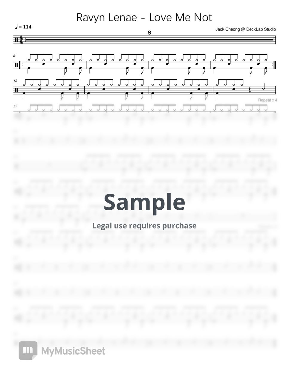 Ravyn Lenae - Love Me Not (Drum) Sheet Music PDF | Jack | mymusic5