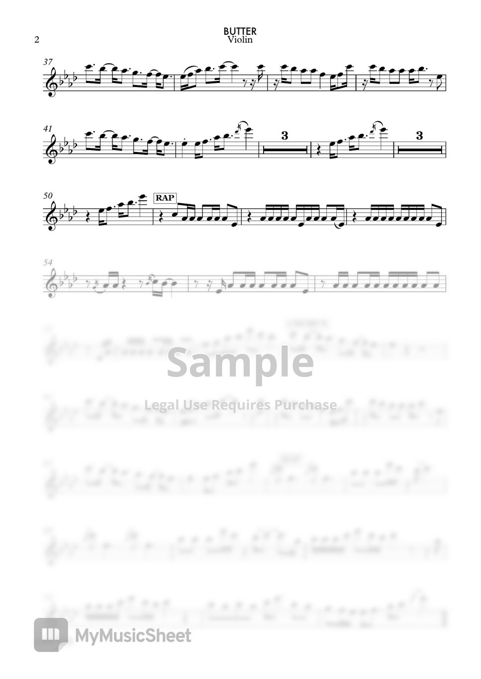 BTS - Butter (original key) Sheets by musik fadli