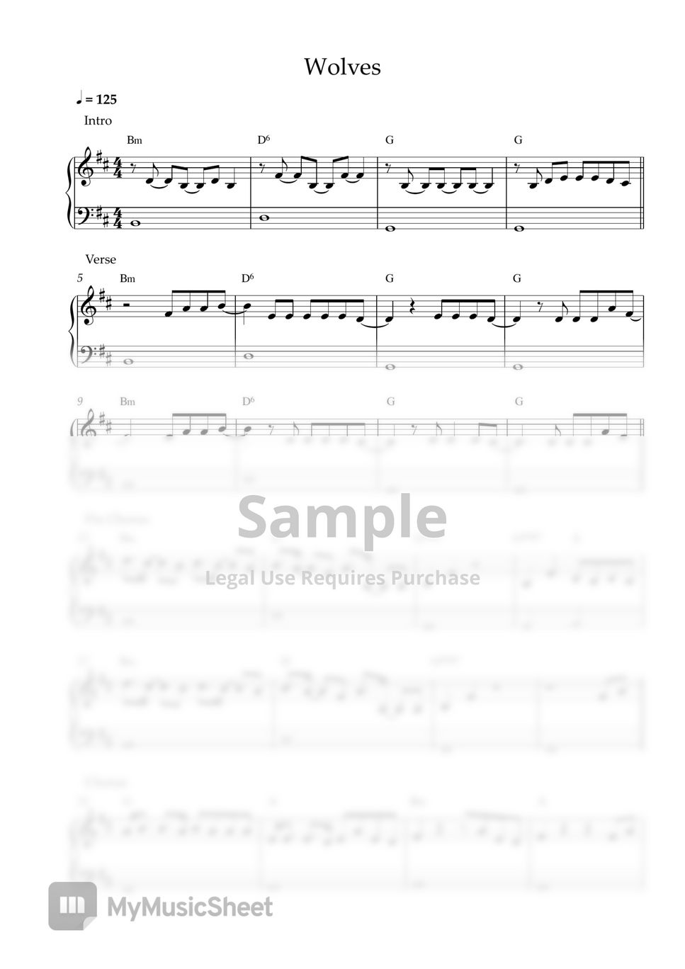 Selena Gomez, Marshmello - Wolves (EASY PIANO SHEET) Sheets by Pianella ...