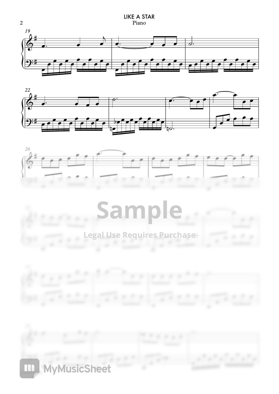 Doyoung - Like A Star Sheet Music by musik fadli