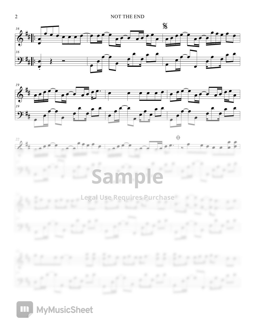 Highlight - NOT THE END 악보 by Lunar Piano