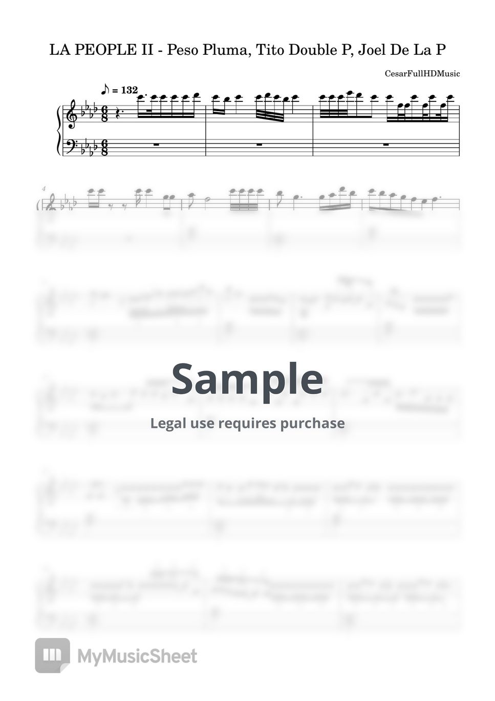 Peso Pluma, Tito Double P, Joel De La P - LA PEOPLE II Sheet Music