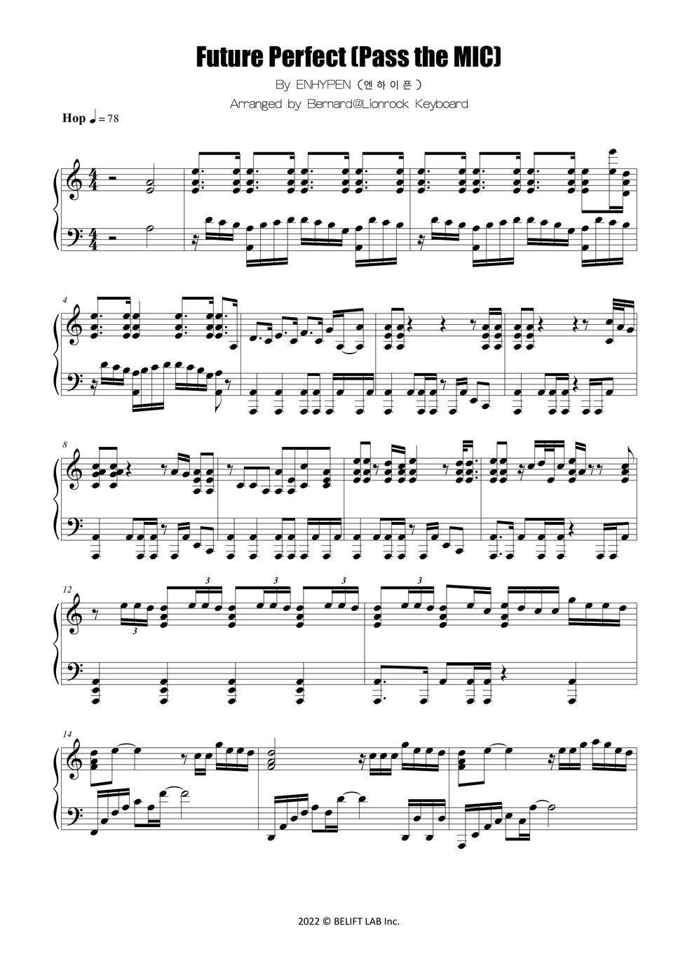ENHYPEN - Future Perfect (Pass the MIC) Sheets by Bernard Hui