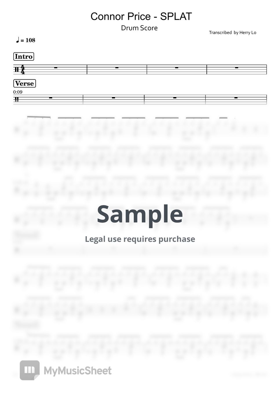 Connor Price - SPLAT Sheets by Herry Lo Drums