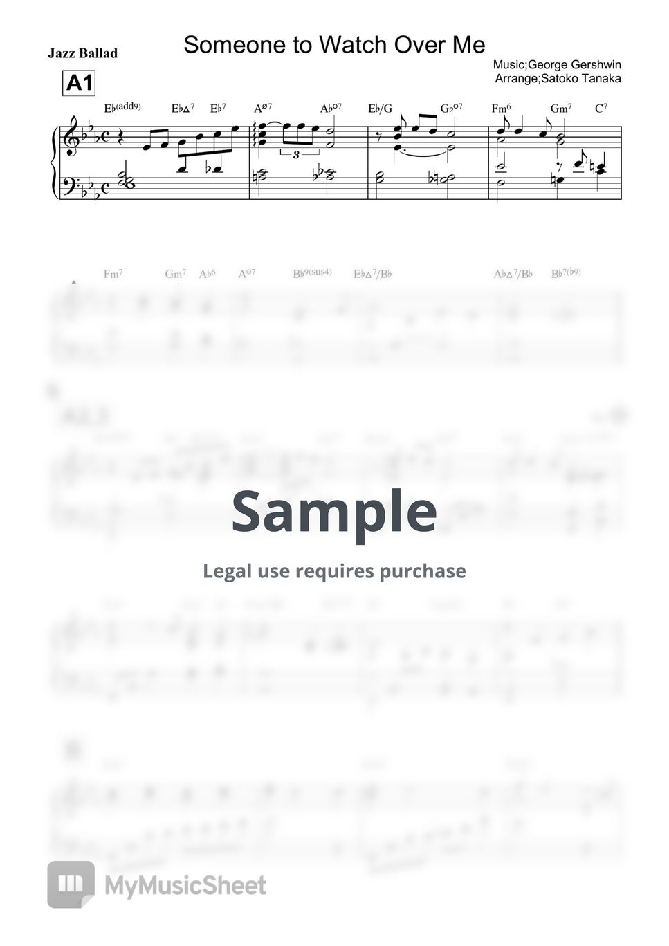 George Gershwin - Someone to Watch Over Me Sheet Music by Satoko Tanaka