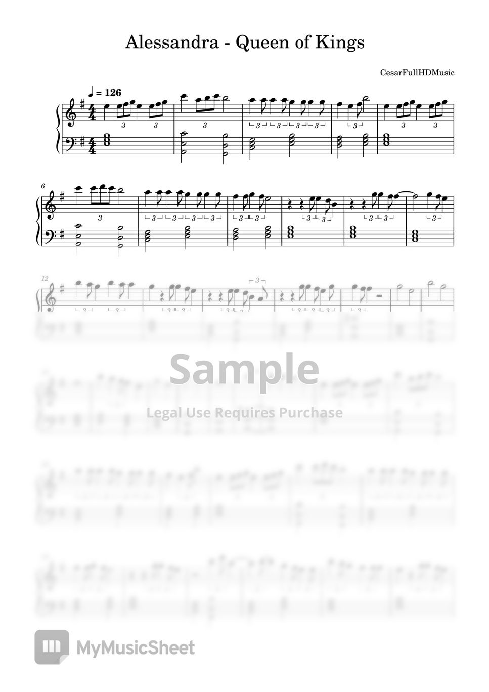 Alessandra - Queen Of Kings | Norway 🇳🇴 | Eurovision 2023 Sheet Music