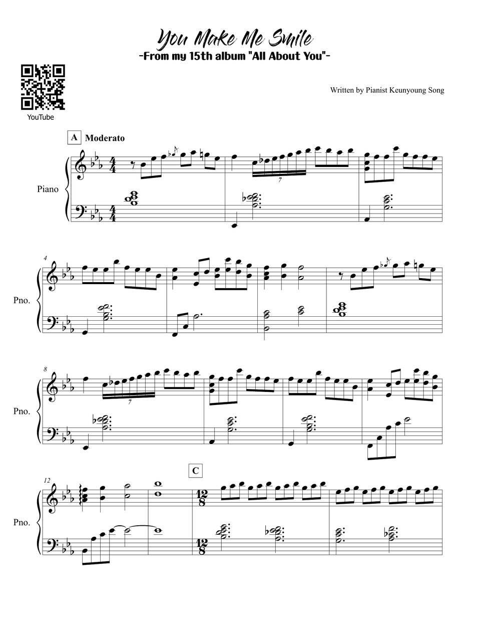 Keunyoung Song 송근영 You Make Me Smile 15th Album Sheet By Keunyoung