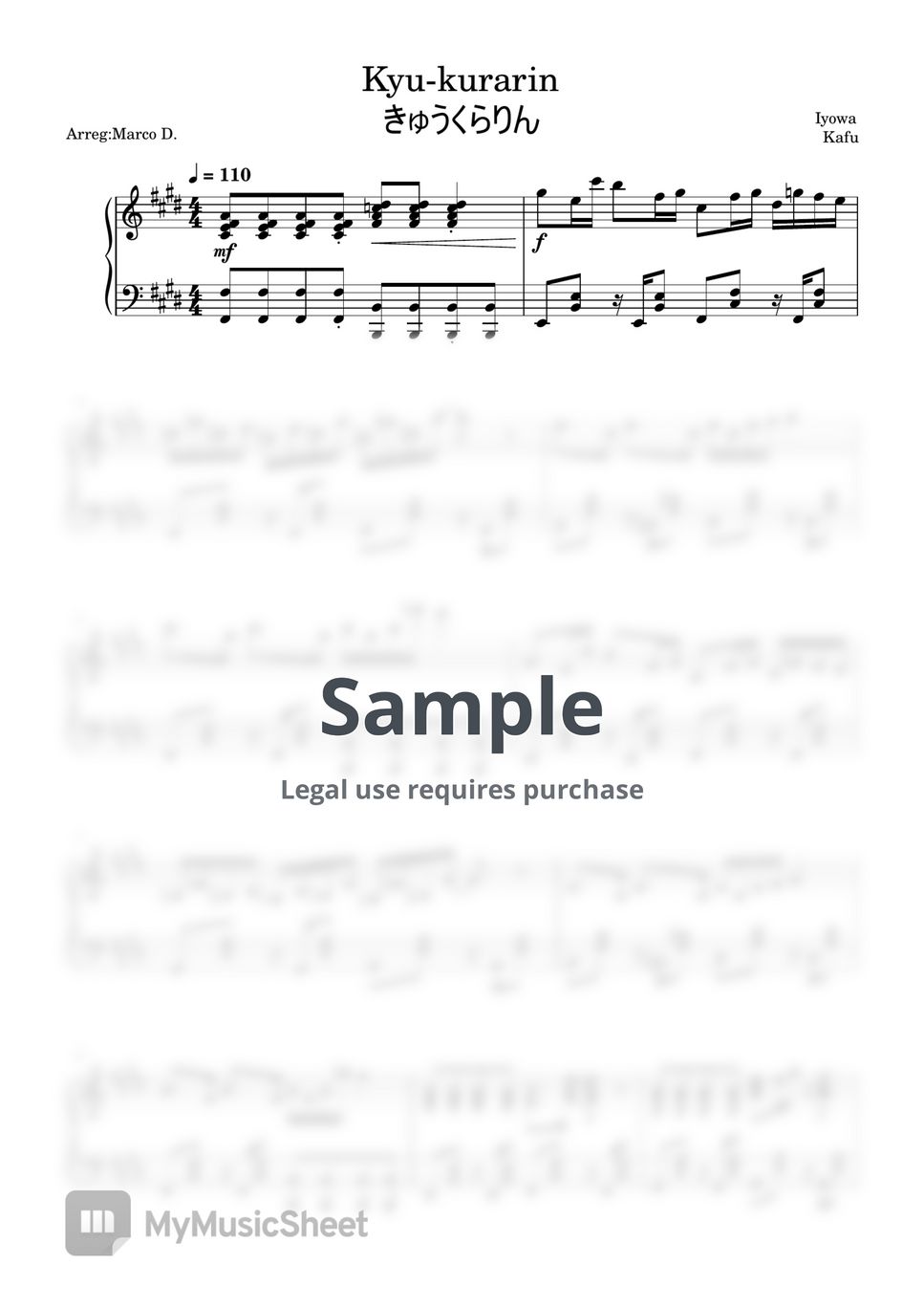 Iyowa - Kyu-kurarin 악보 by Marco D.