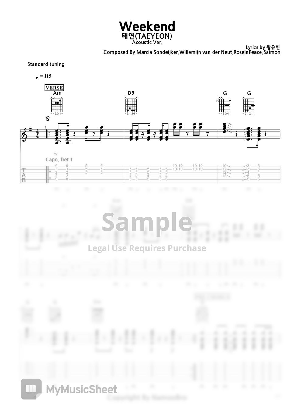 태연(TAEYEON) - Weekend Sheets by NamooBro