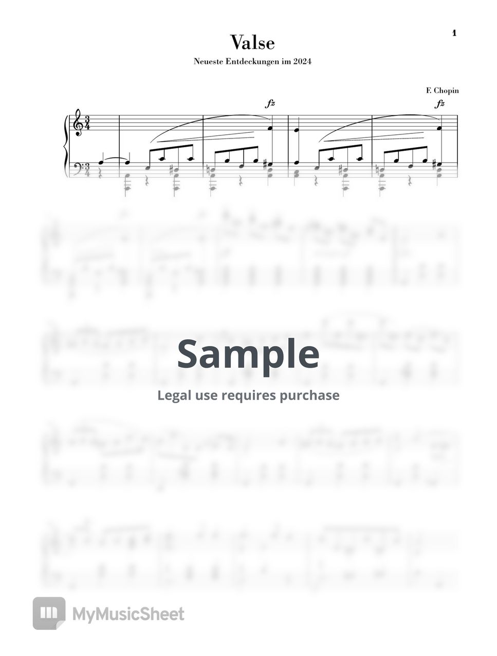 Chopin/Tamblio - New Valse in A minor（Completed） (2024 Newly discover) Sheet Music by Tamblio