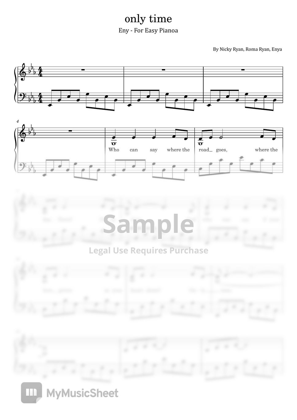 Nicky Ryan, Roma Ryan, Enya - Only time (Enya - For Easy Piano With ...