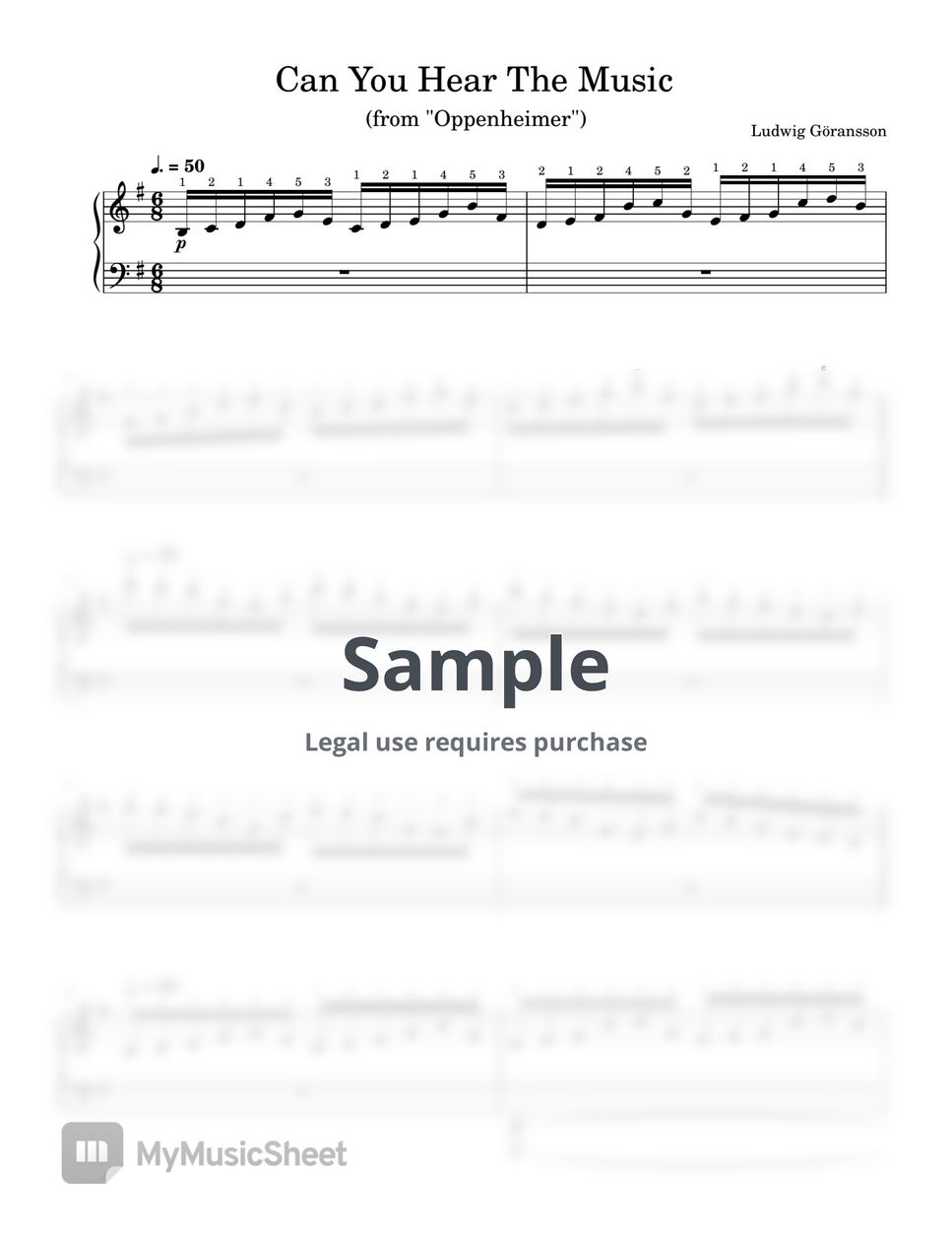 Ludwig Goransson - Can You Hear The Music from Oppenheimer Sheets by ...